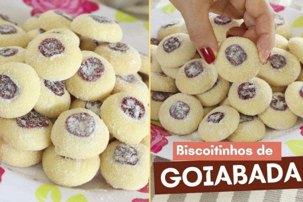 Biscoitinhos amanteigado com goiabada não dá para comer só um