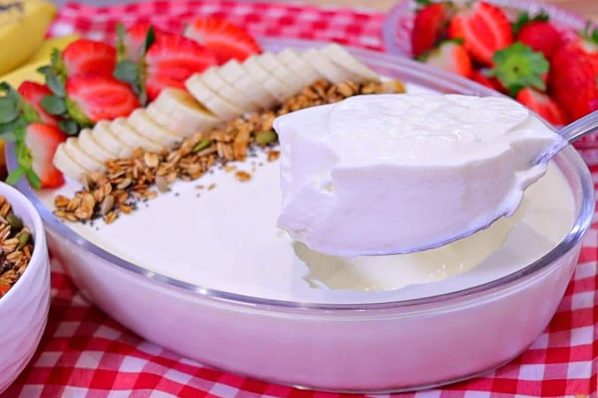 Esse iogurte natural caseiro é uma receitinha incrível e super fácil de ...